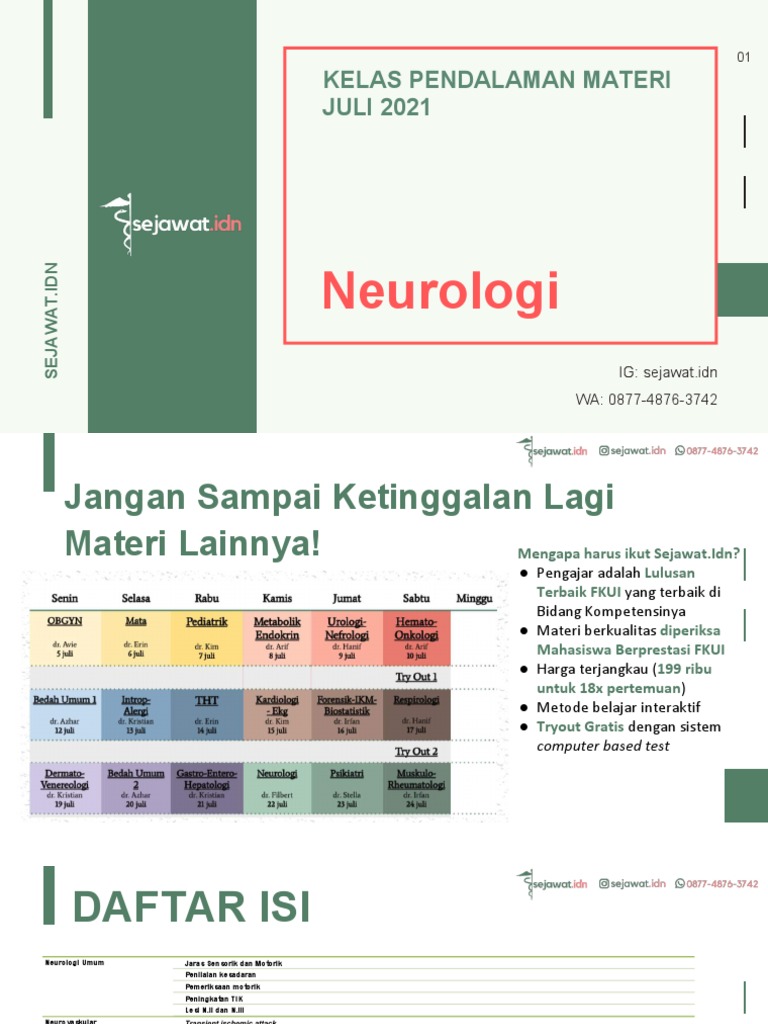 16 PPT Materi Neurologi | PDF