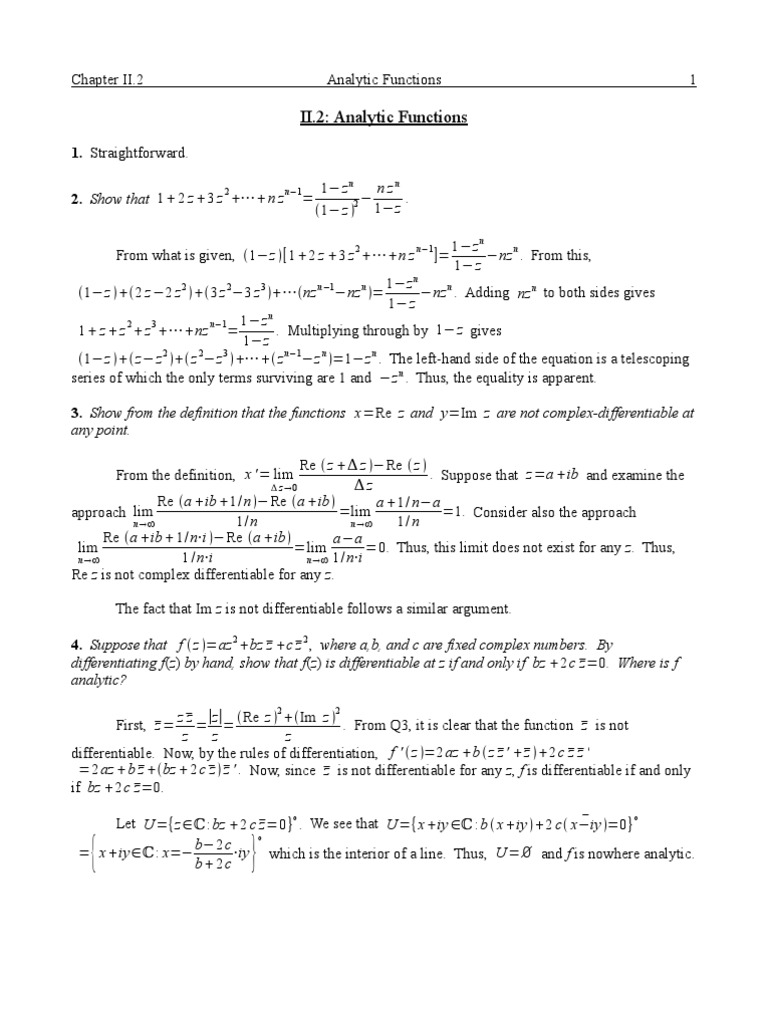 Complex Analysis, Gamelin, II.2 Problems and Solutions | PDF
