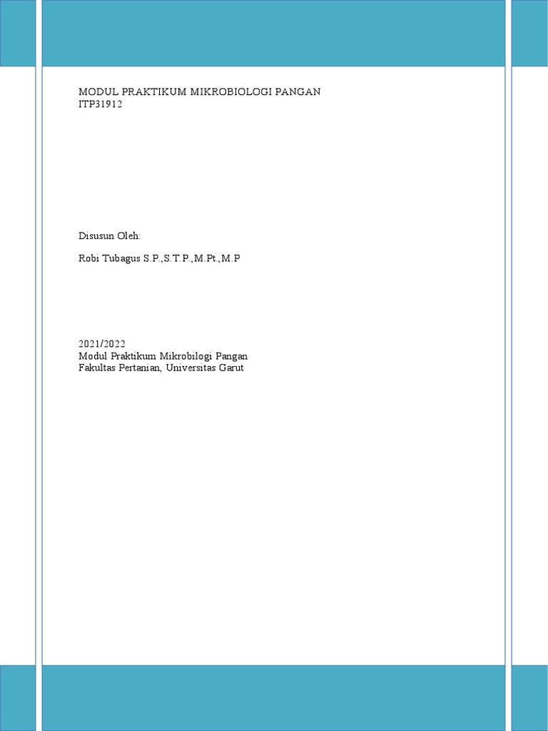 Modul Mikrobiologi Pangan | PDF