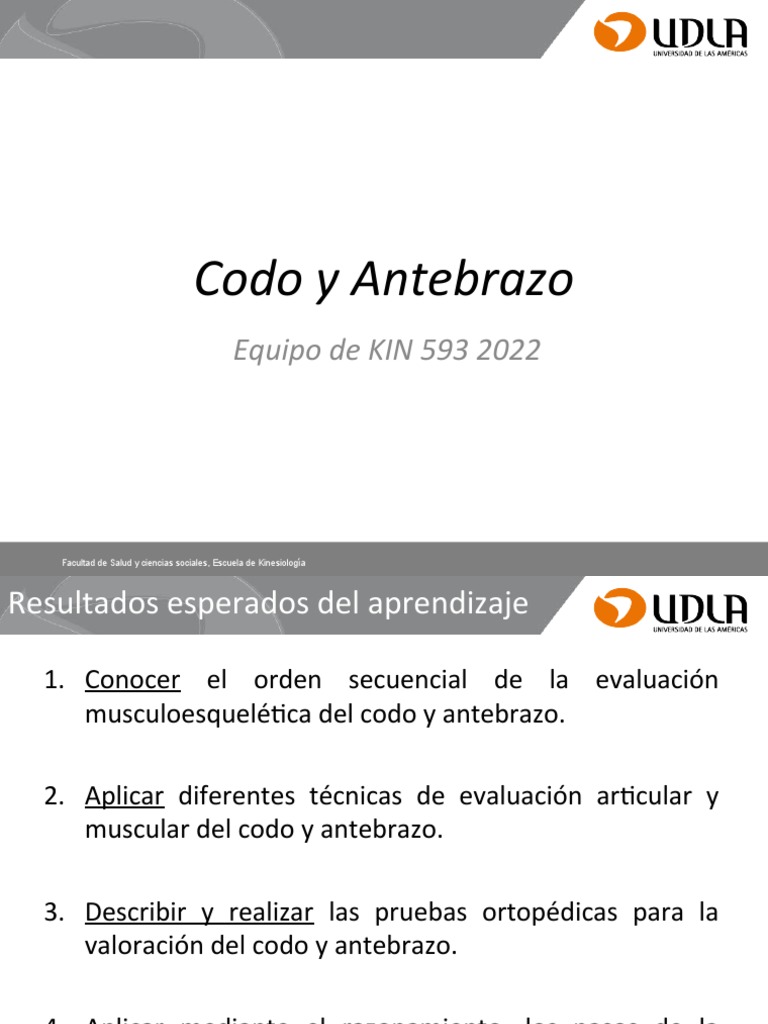 Clase 3 Eva Codo y Antebrazo 2022 | PDF | Codo | Extremidades (anatomía)