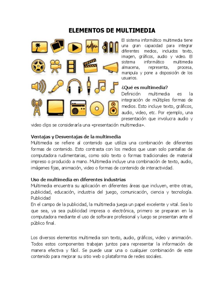 Elementos de Multimedia 2do de Primaria | PDF | Multimedia | Animación