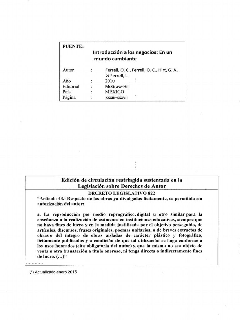 L 4 Evol Pensa Adm - Ferrell - 2010 - Introducción A Los Negocios - Introducción (P.xxxiii ...