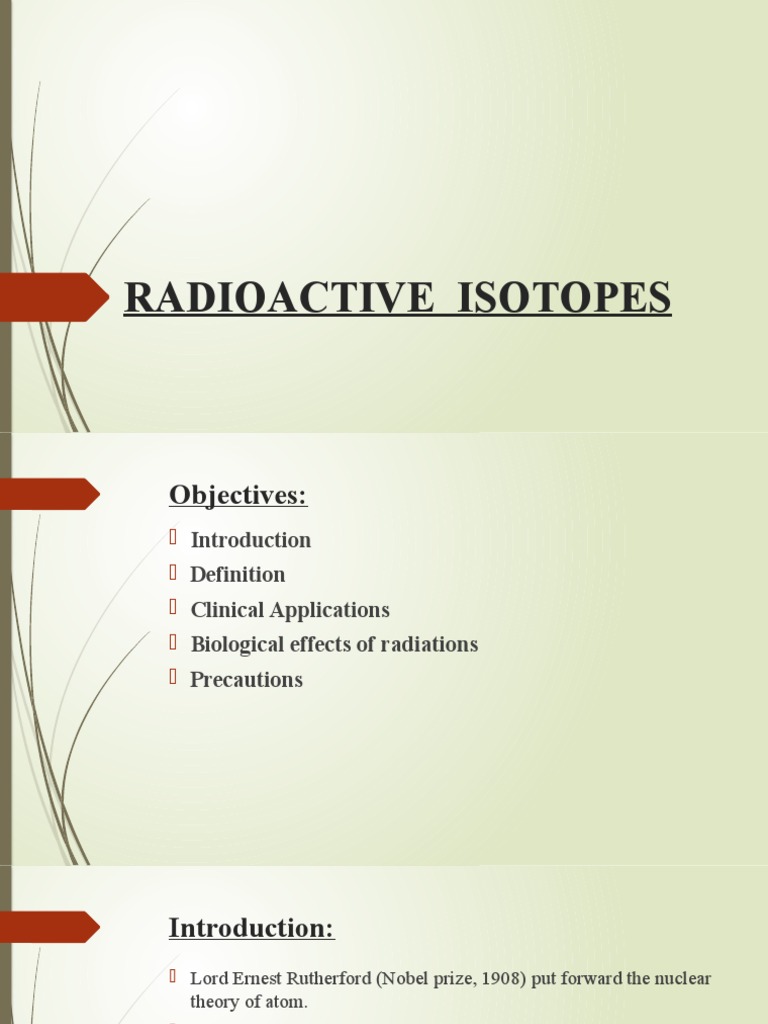 Radioactive Isotopes: Definitions & Uses | PDF | Radioactive Decay ...