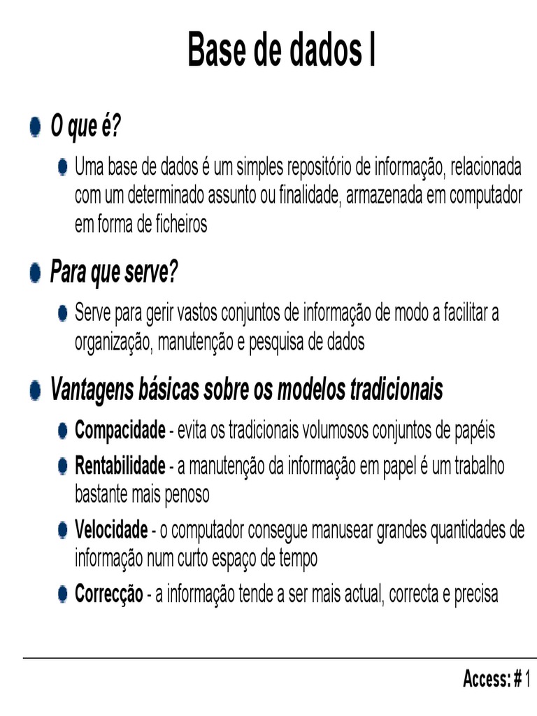 Base De Dados I O Que É Para Que Serve Vantagens Básicas Sobre Os 