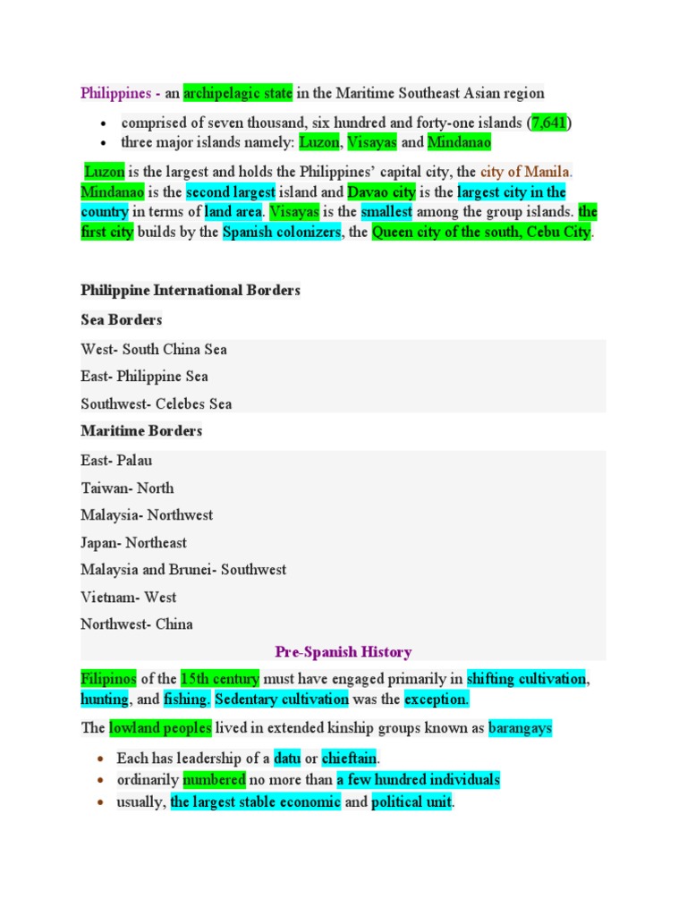 Political and Physical Geography of The Philippines Reviewer | PDF ...