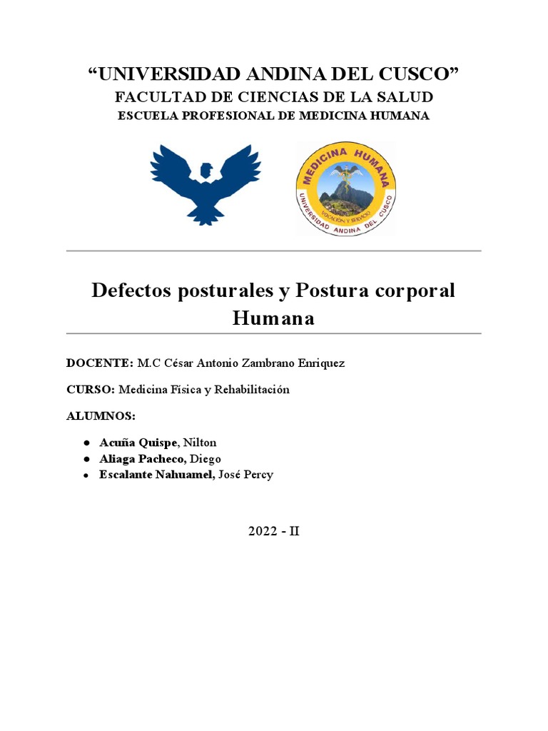Defectos Posturales y Postura Corporal Humana | PDF | Escoliosis | Pie