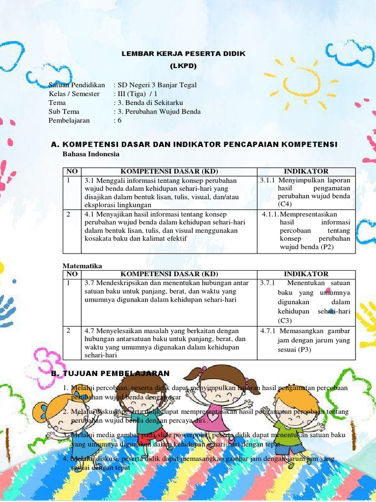 LKPD Kelas 3 Tema 3 | PDF