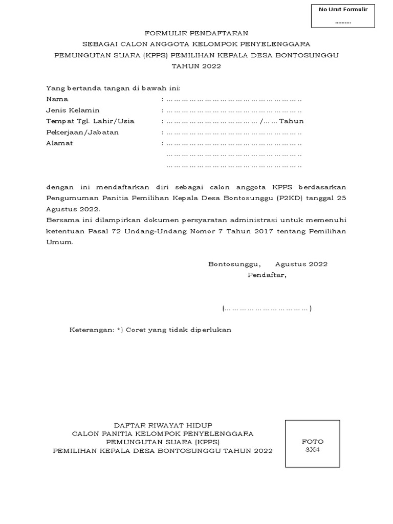 Formulir KPPS | PDF