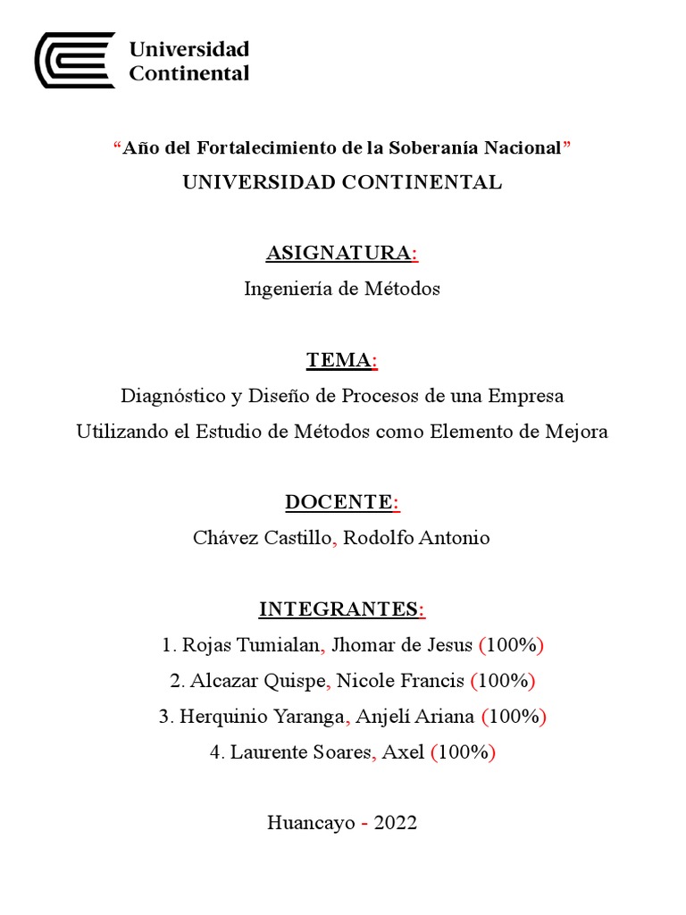 Ingenier A de M Todos Trabajo Grupal Examen Final PDF | PDF | Business | Factores humanos y ...