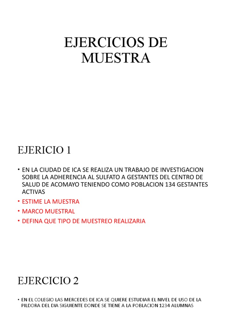 Ejercicios de Muestra | PDF
