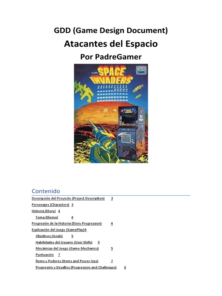 GDD Space Invaders | Descargar gratis PDF | Youtube | Marketing