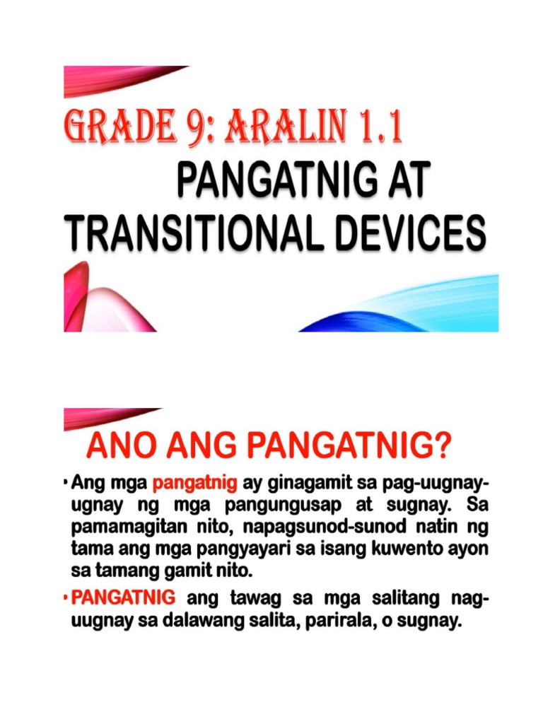 Pangatnig at Transitional Devices | PDF
