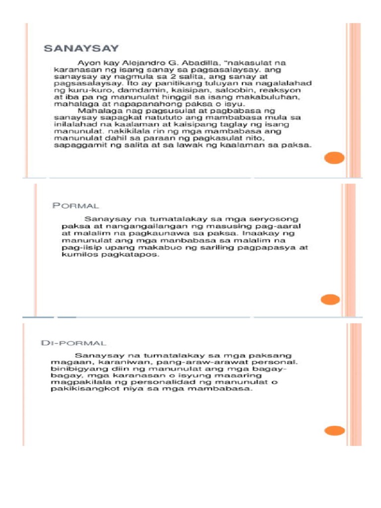 Sanaysay | PDF