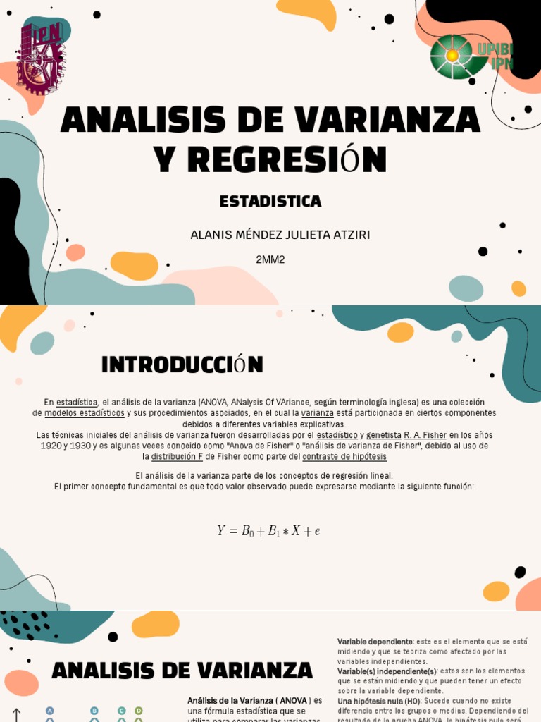 Infografía de Analisis de Varianza y Regresión | PDF | Análisis de variación | Análisis de regresión