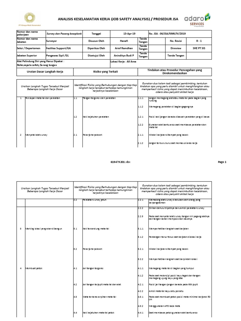 JSA 6 Survey Dan Pasang Bowplank | PDF