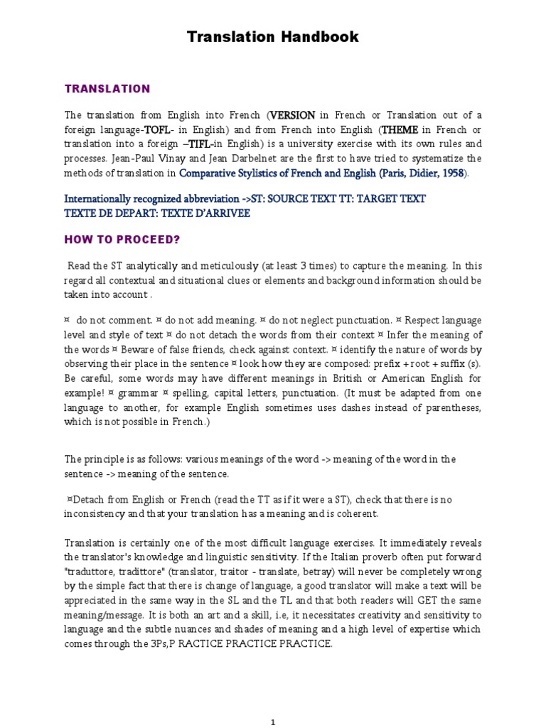 Translation Techniques Guide | PDF | Translations | English Language