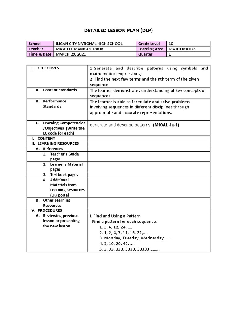 DLP - Arithmetic Sequence | PDF | Sequence | Learning