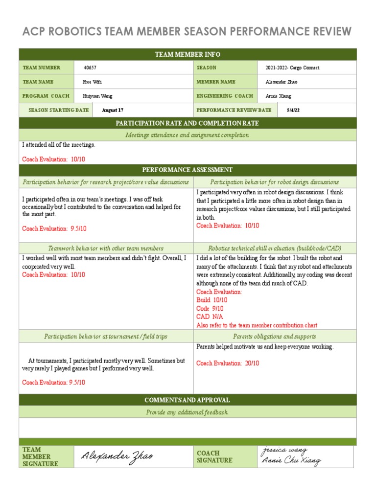 Alex Zhao EvaluationForm | PDF | Cognition | Psychological Concepts