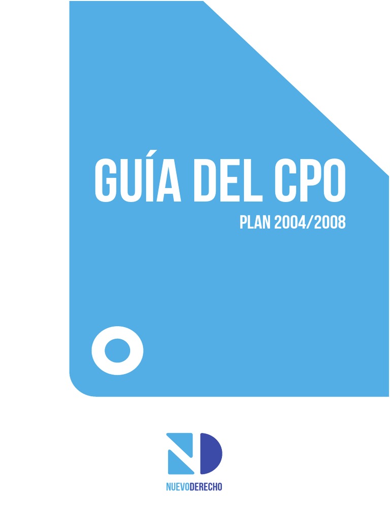 CPO 2018 - Guia CPO Nueva | PDF | Ley procesal | Derecho penal