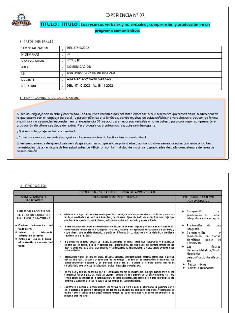 Experiencia N 07-4° | PDF | Aprendizaje | Software de la aplicacion