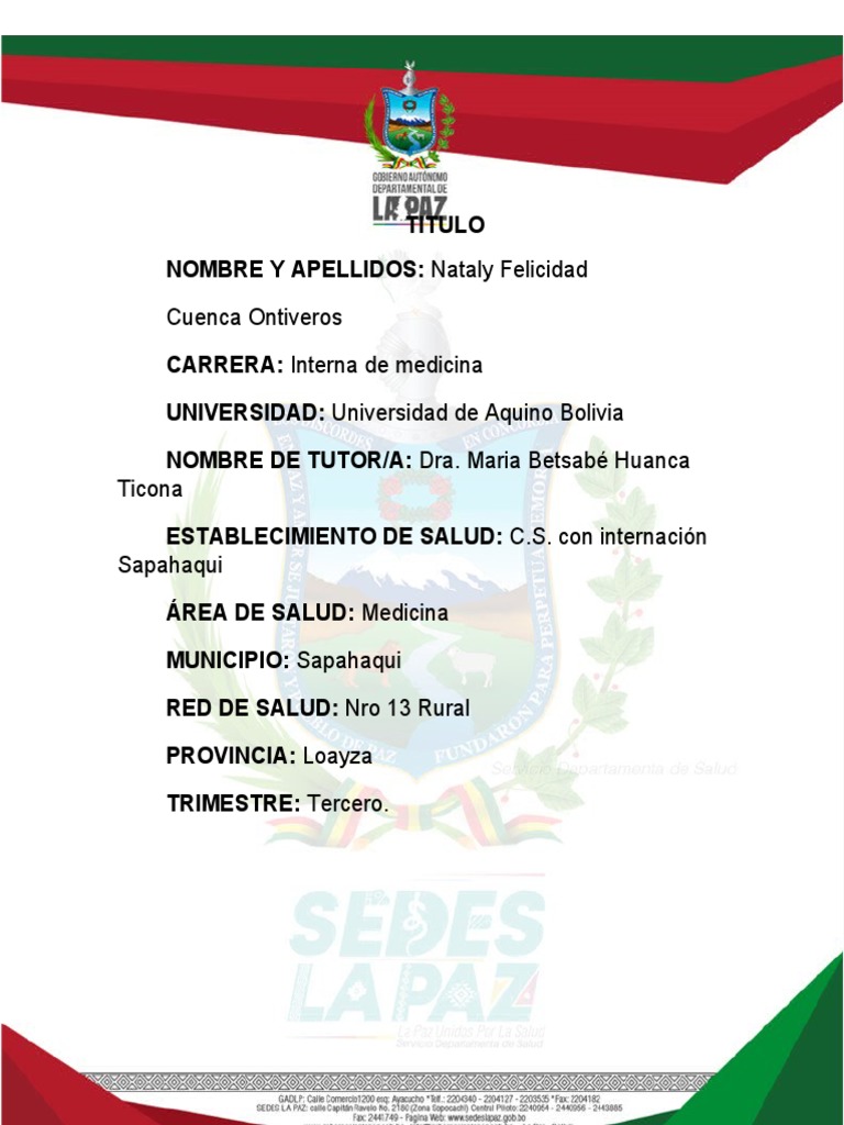 Anexo Caratula e Informe Mensual | PDF | Humanidades Médicas | Ciencias de la Salud