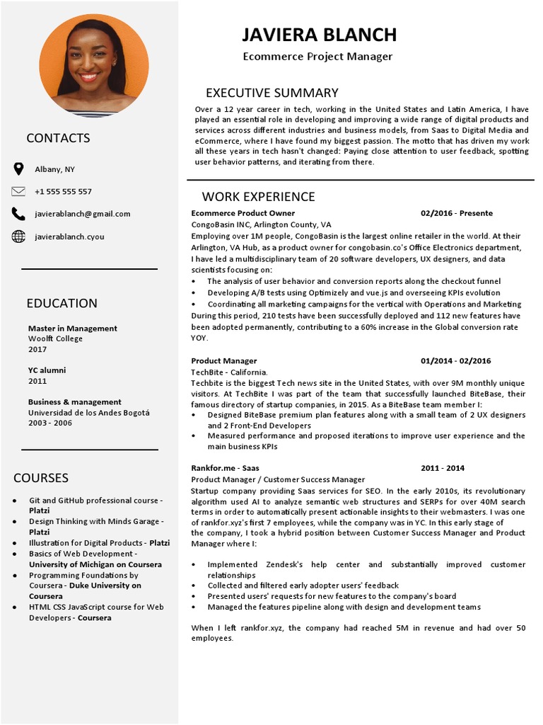 Free CV Template 11 | PDF | E Commerce | World Wide Web