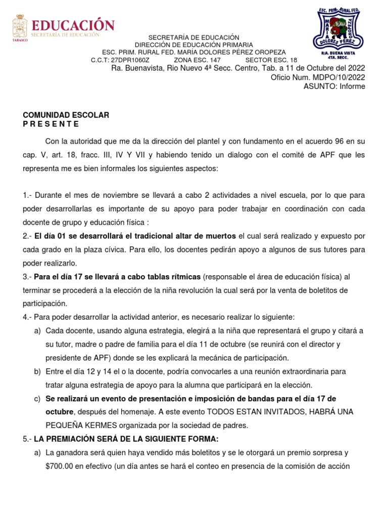 Circ. 10 Informe de Evento | PDF