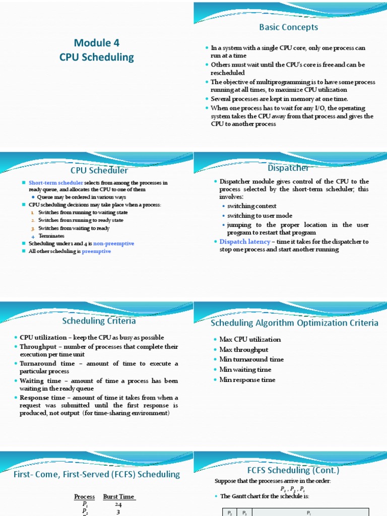 Module 4 Cpu Scheduling1 Pdf