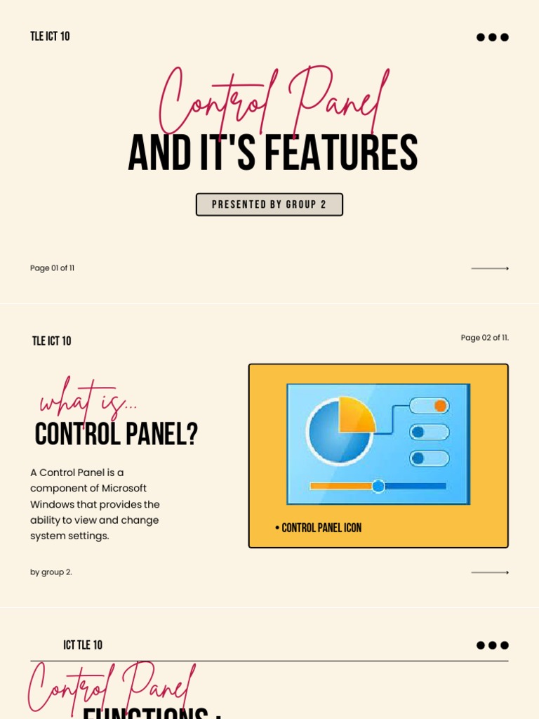 Control Panel - Presentation by Group 2 | PDF | Microsoft Windows ...