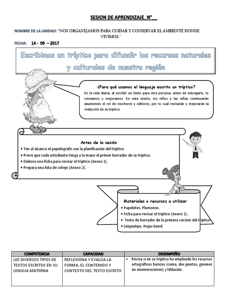 U5 Sesion 22 Escribimos Nuestro Triptico - Compress | PDF