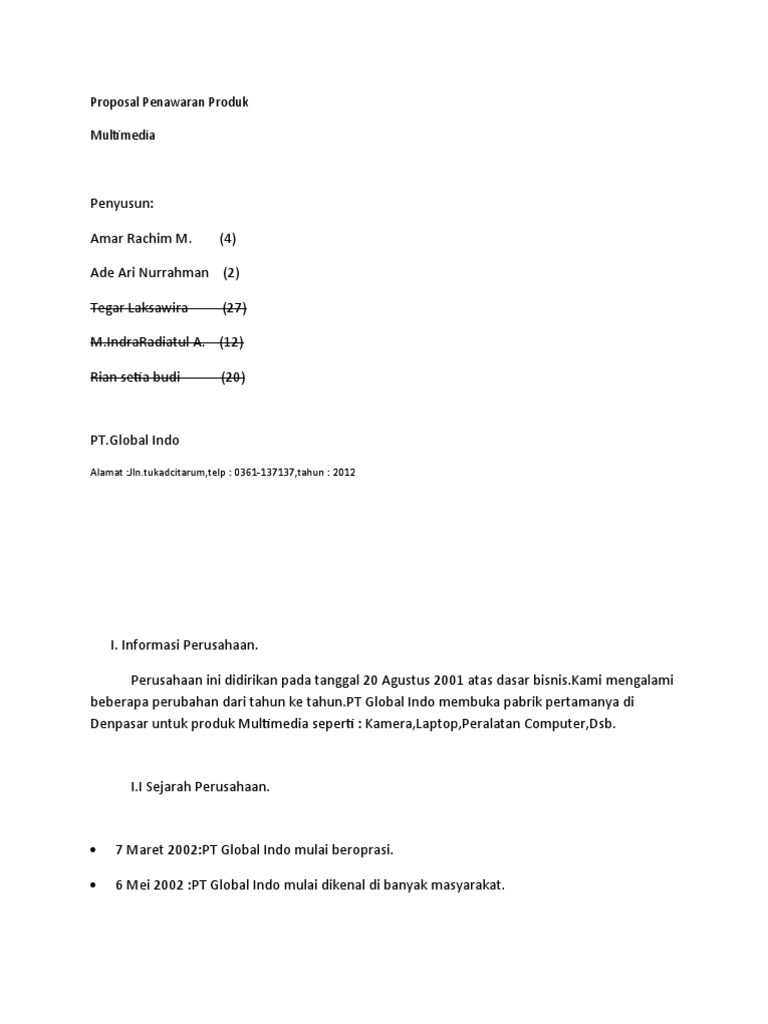 Proposal Penawaran Produk | PDF