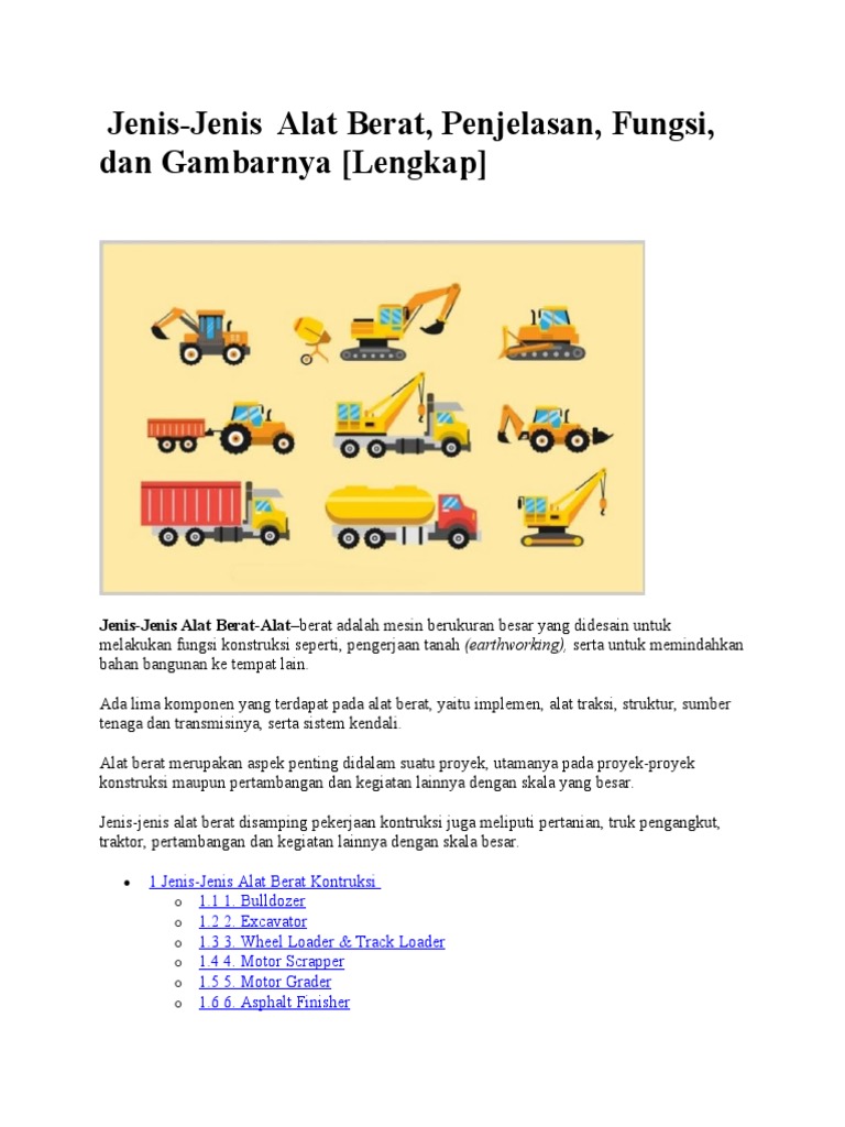 Jenis-Jenis Alat Berat | PDF