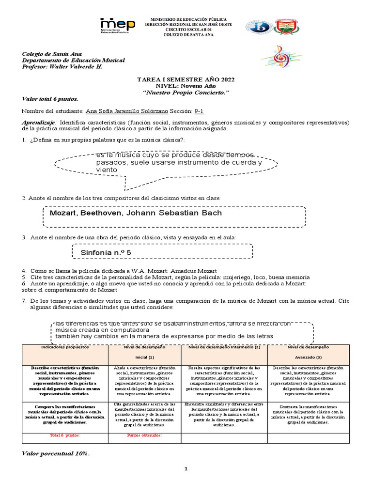 Tarea 9no | PDF | Música clásica | Wolfgang Amadeus Mozart