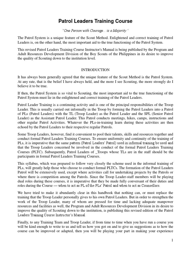 Patrol Leaders Training Course Manual | PDF | Knot