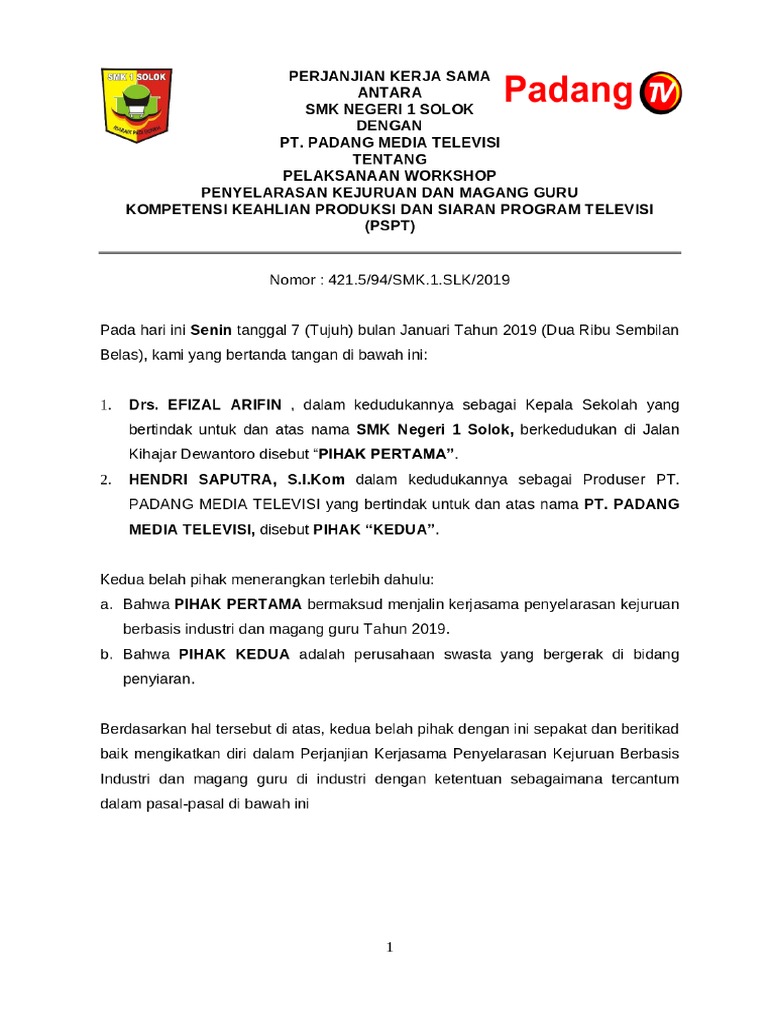 MOU Penyelarasan Kurikulum | PDF