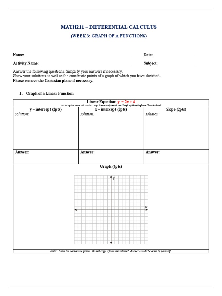 Week 3 - Graph of A Function | PDF | Asymptote | Function (Mathematics)