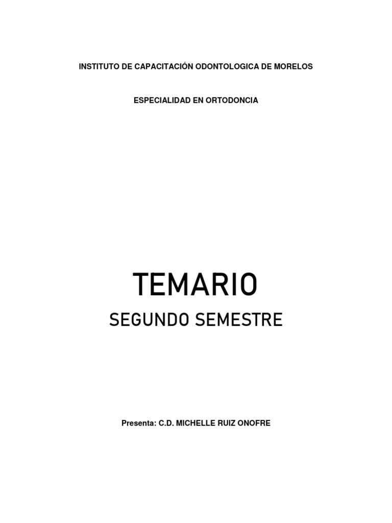 Temario MICHELLE RUIZ | PDF | Ortodoncia | Odontología