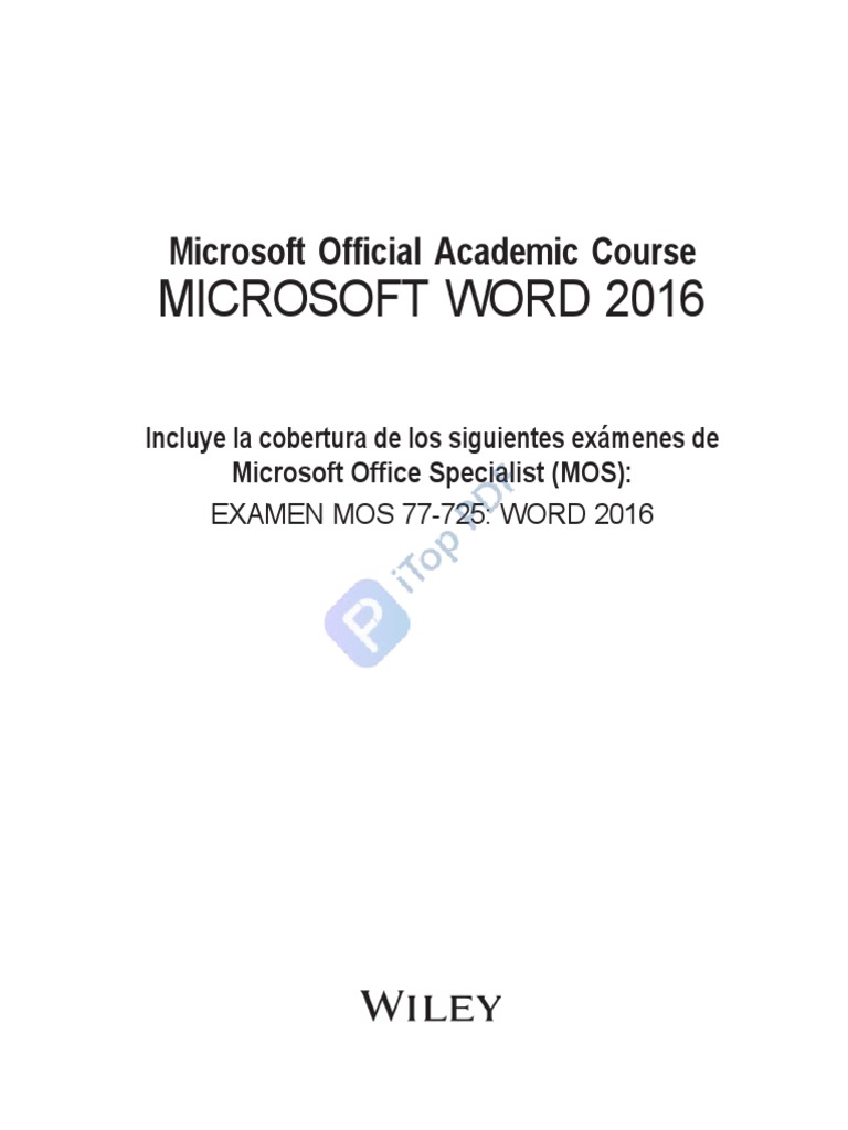 Spanish MOAC Word 2016 Core | PDF