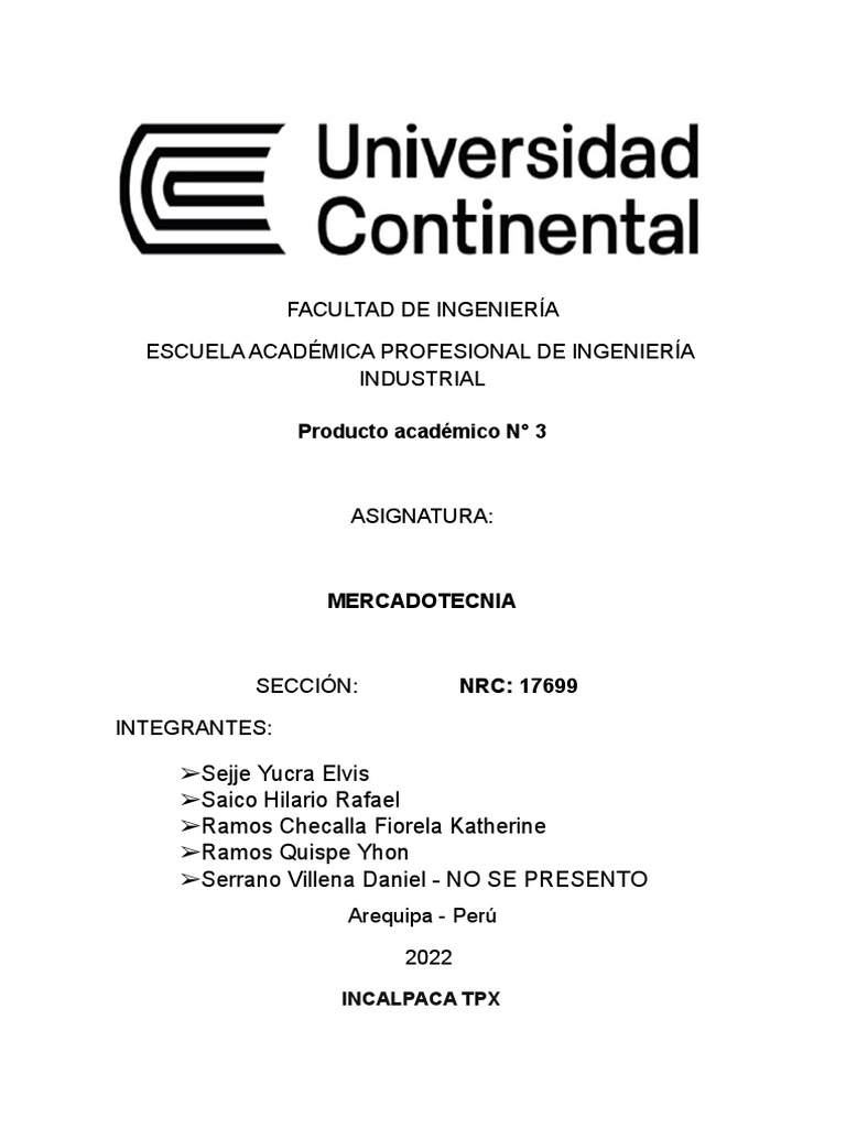 Producto Academico 3 | PDF | Calidad (comercial) | Producto (Negocio)
