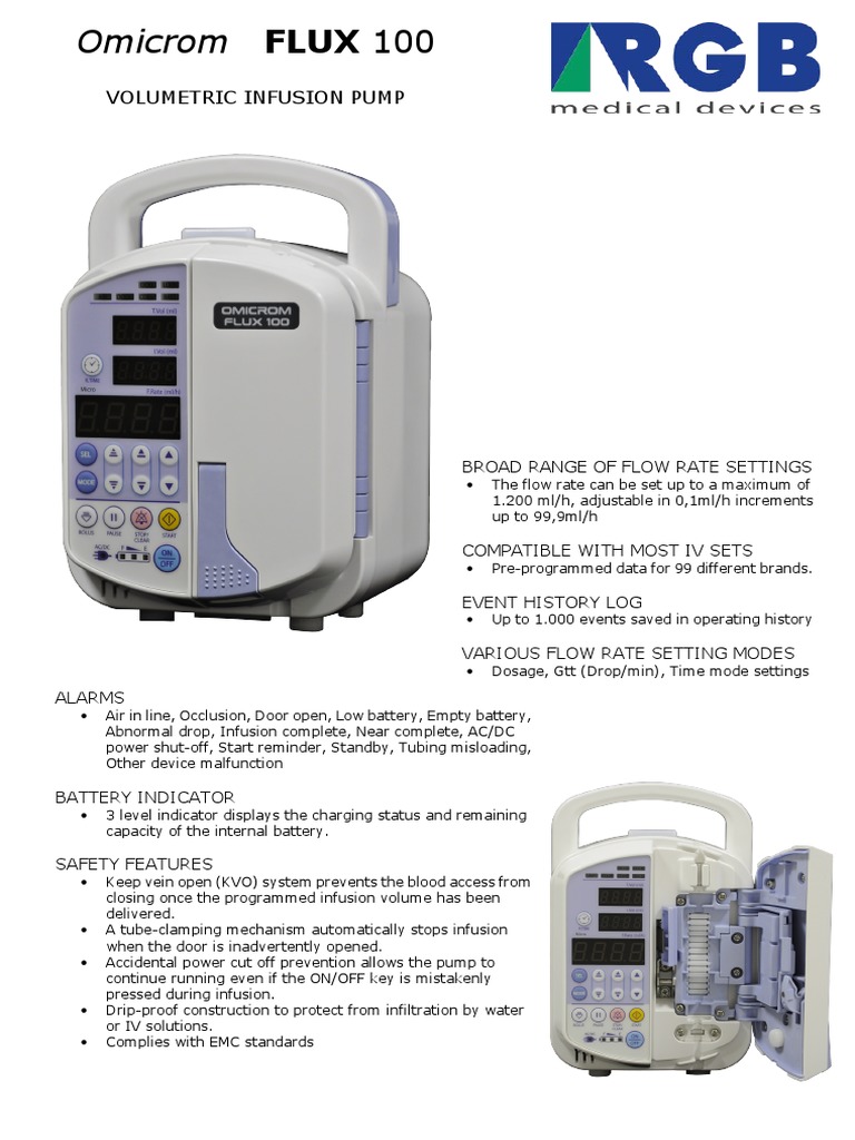 Flux 100 Vol Eng | PDF | Intravenous Therapy | Power Supply