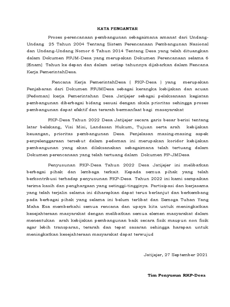 (Draft) RKP Jatijejer 2021 | PDF | Ilmu Sosial