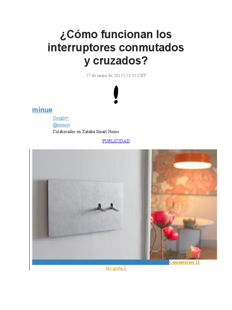 Cómo Funcionan Los Interruptores Conmutados y Cruzados | PDF ...