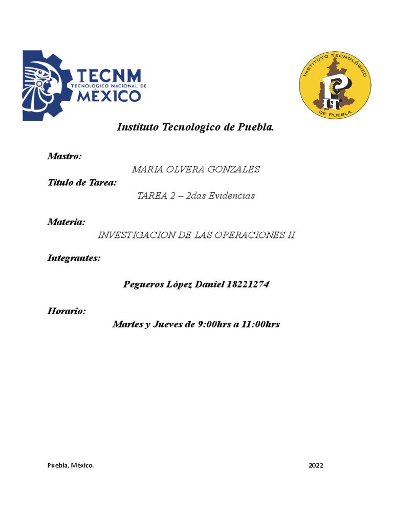 Tarea2 IO2 Pegueros Lopez Daniel | PDF