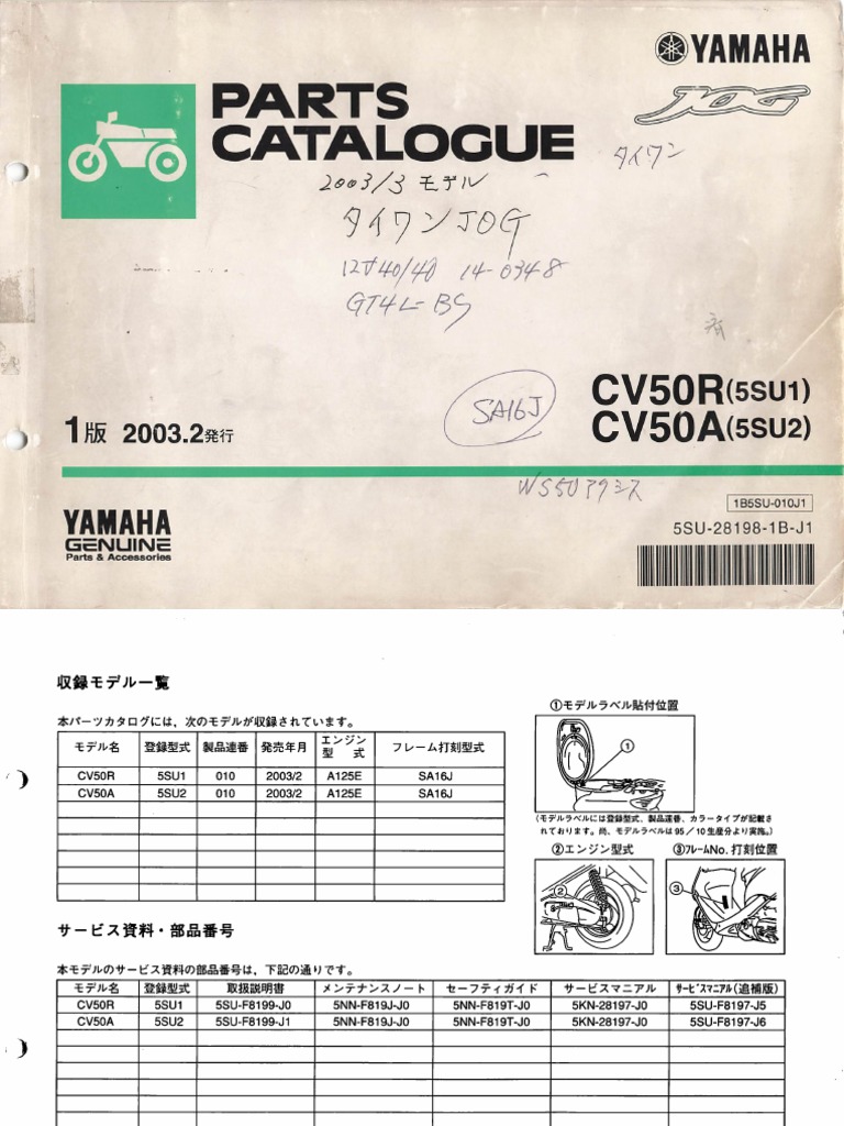 CV50ジョグ1B5SU 010J1 | PDF