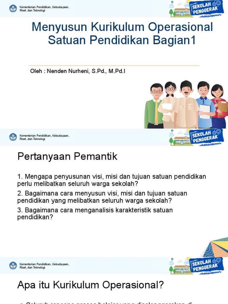 Paparan Penyusunan Kurikulum Operasional Satuan Pendidikan Bagian 1 ...