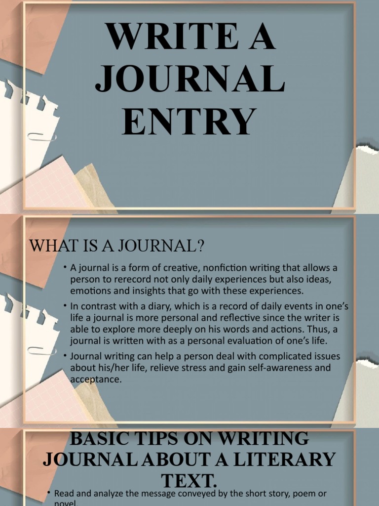 Writing A Journal Entry | PDF | Self-Improvement