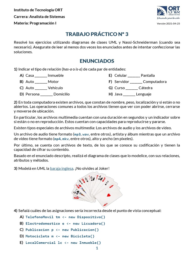 Ejercicios UML y Relaciones en Programación | PDF | Archivo de computadora | Lenguaje de ...