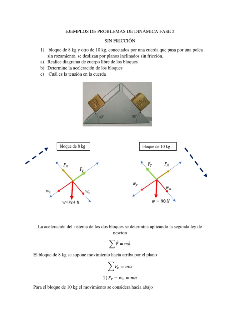 Ejemplos de Dinamica-1 | PDF | Fricción | Conceptos matemáticos Ejemplos de Dinamica-1 | PDF | Fricción | Conceptos matemáticos