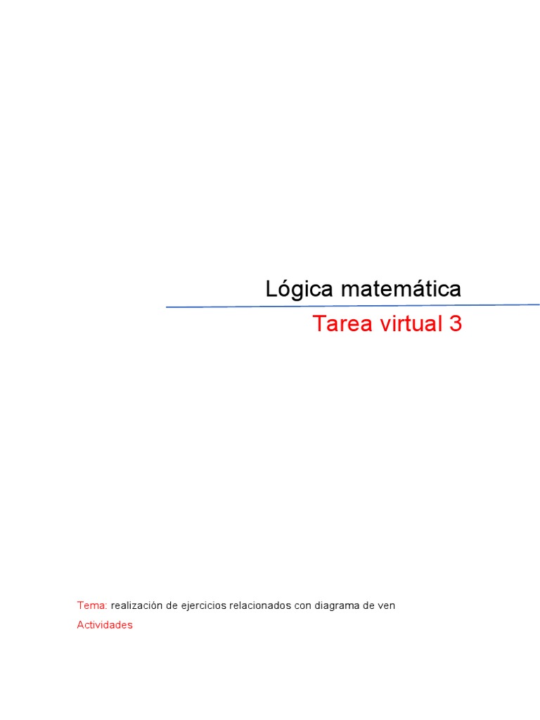 Tarea Virtual 3 - Logica Matematica | PDF