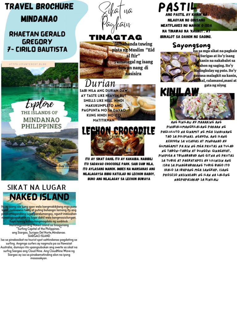 Travel Brochure Mindanao | PDF